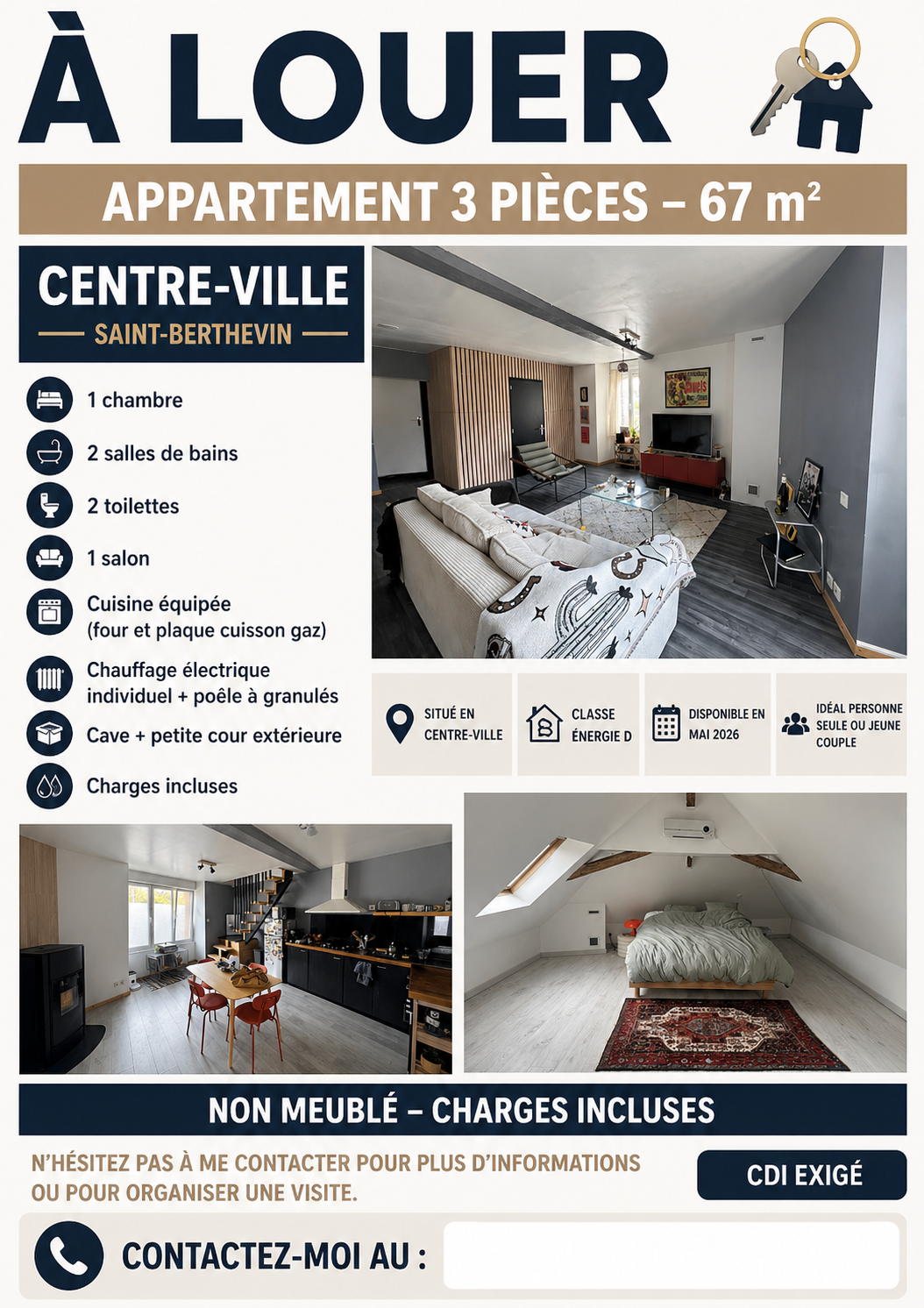 Location Appartement 2 pièces à Saint-Berthevin (53940) : à louer 2 ...